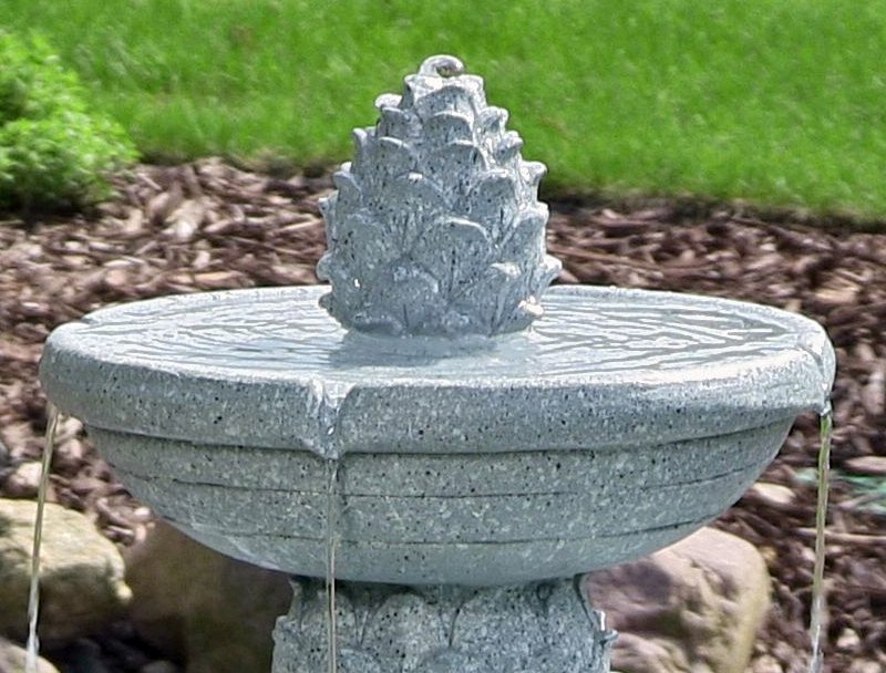 Pineapple 2 Tier Solar On Demand Fountain with LED Lights Pineapple 2 Tier Solar On Demand Fountain with LED Lights